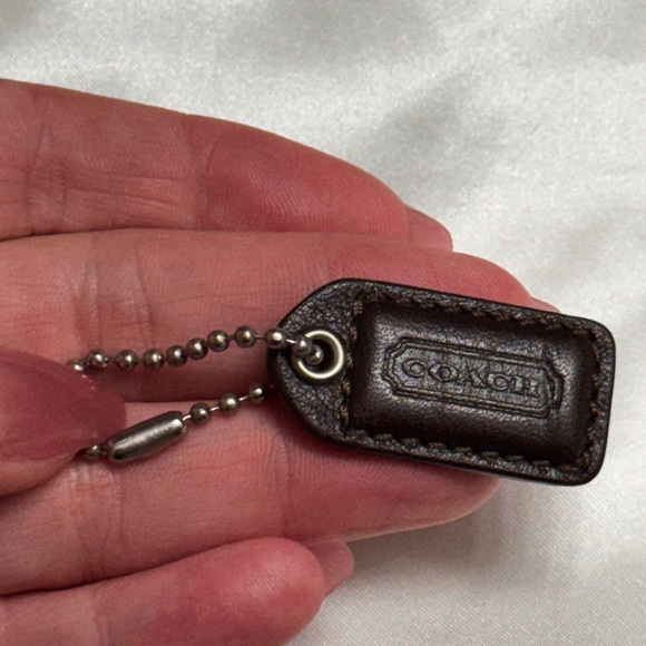 Coach | Accessories | 998 Coach Vintage Dark Brown Leather Bag Tag ...